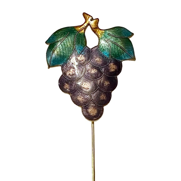 Vintage | Jewelry | Vintage Grape Brooch Pin Purple Enamel | Poshmark